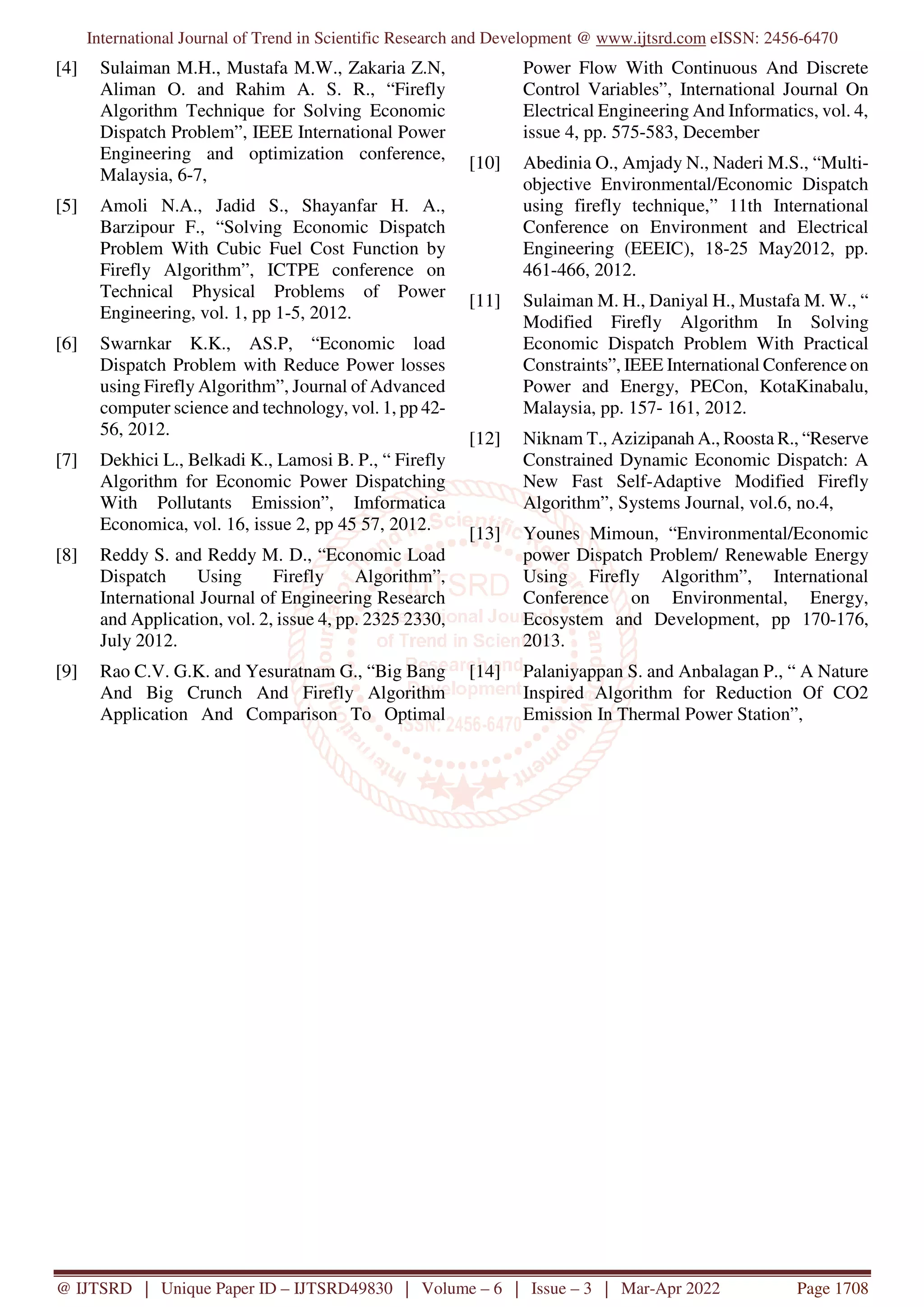 A Review on Various Techniques Used for Economic Load Dispatch in Power System | PDF