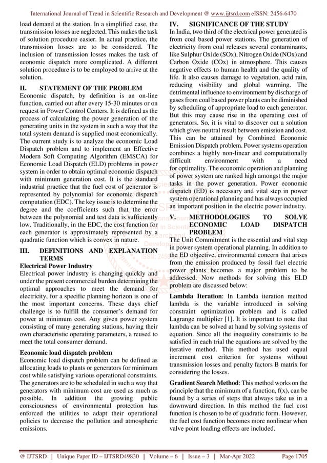 A Review on Various Techniques Used for Economic Load Dispatch in Power ...