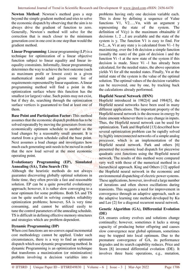 A Review on Various Techniques Used for Economic Load Dispatch in Power System | PDF