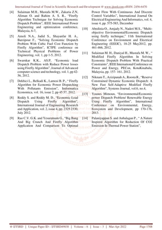 A Review on Various Techniques Used for Economic Load Dispatch in Power ...