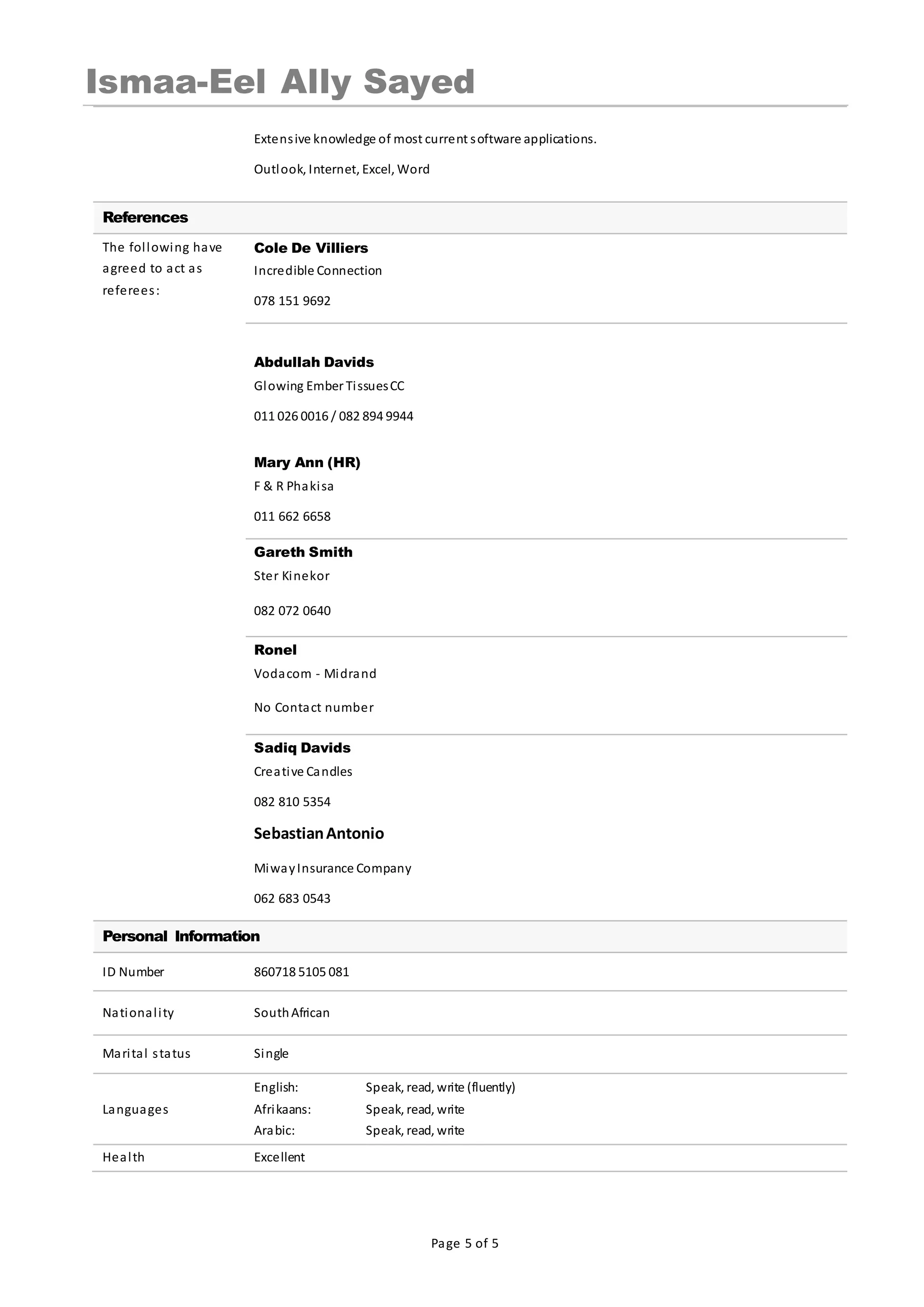 ismaaeel_ally_sayed_cv | PDF