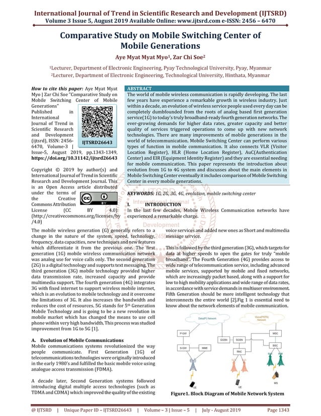 Comparative Study on Mobile Switching Center of Mobile Generations | PDF