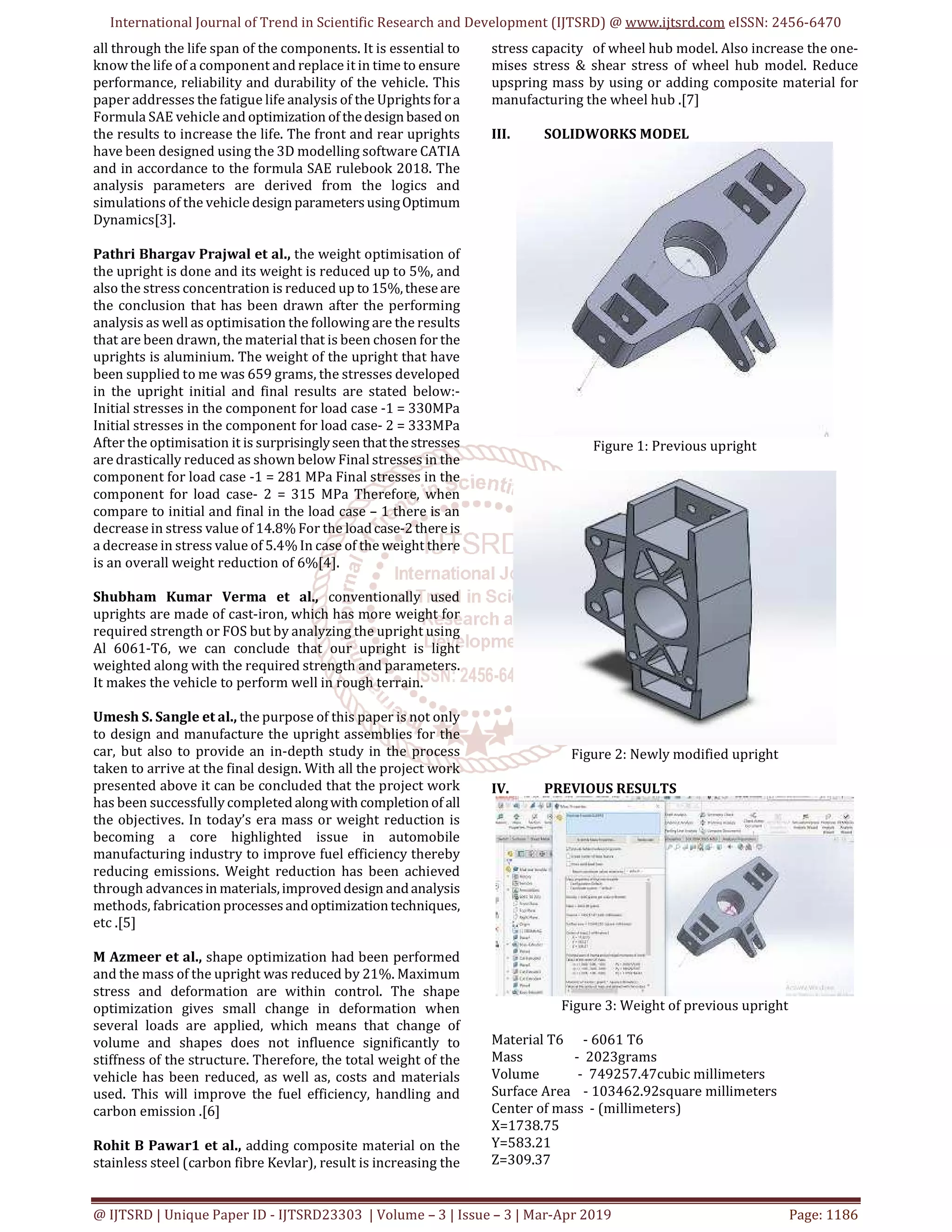 Design and Analysis of Upright for Formula Vehicle | PDF