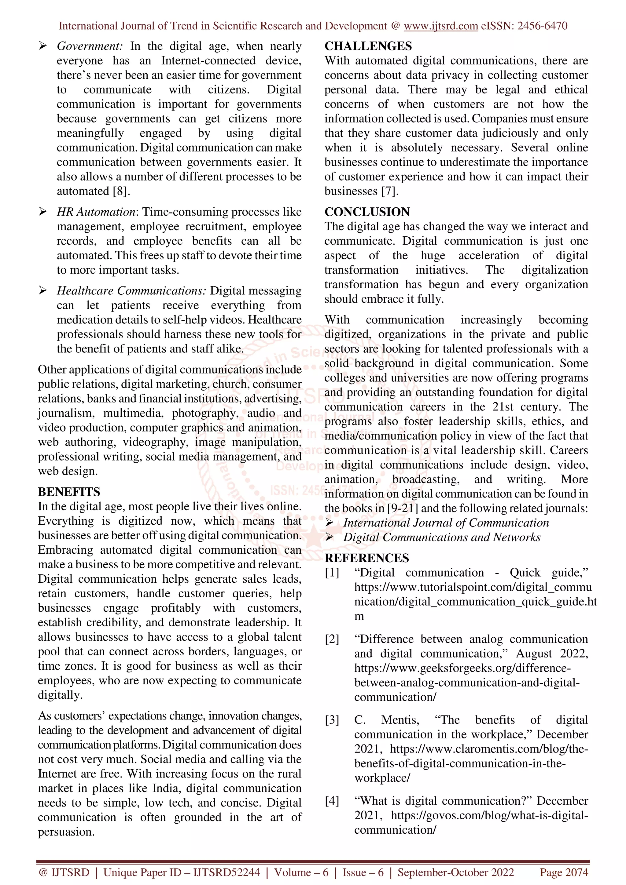 Digital Communication An Overview | PDF