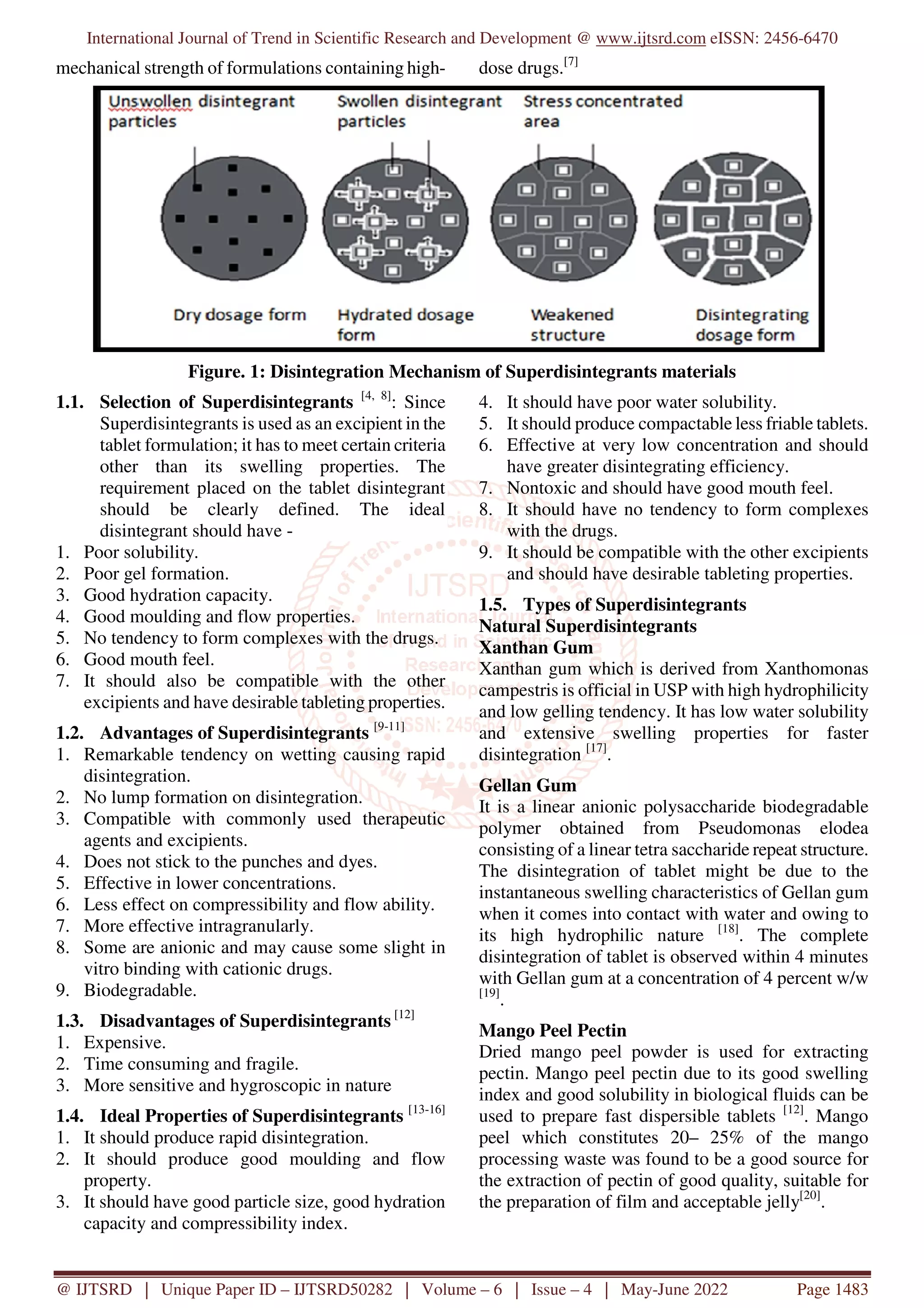 Superdisintegrants in Orally Administered Products of Pharmaceuticals A ...