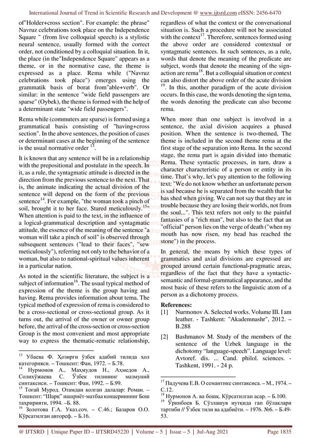 Syntactic Level and Dectical Expression of the Linguistic Atom ...