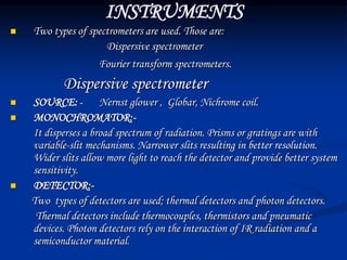 INFRARED SPECTROSCOPY to find the functional group | PPT