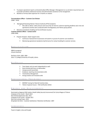 Adeel Sabir Resume | DOC