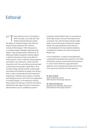 A New Era Of Nanoscience Recent Advances In Electronics Research ...