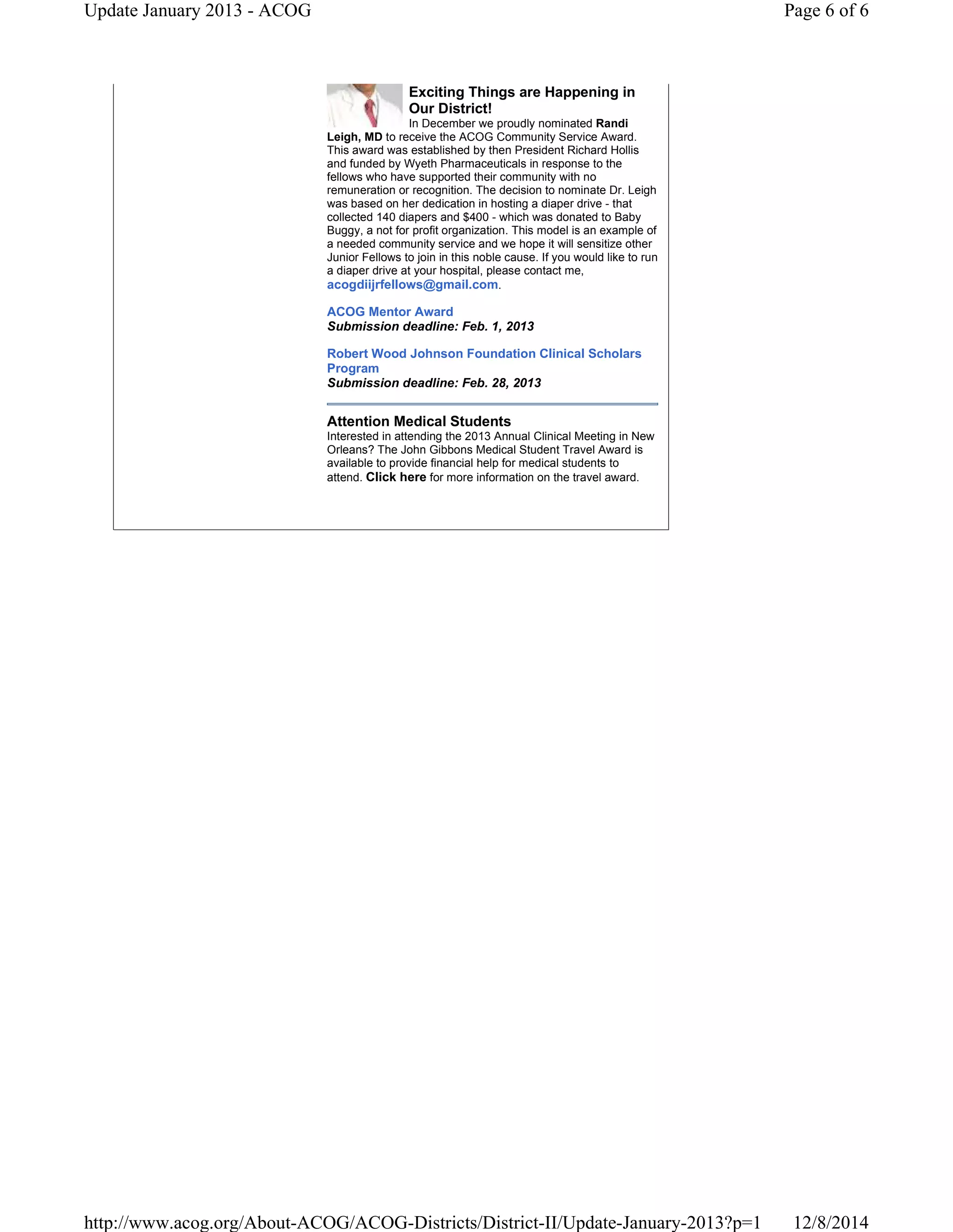 ACOG DII Newsletter | PDF