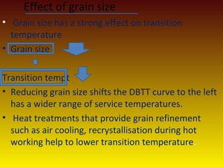 efect of ductile to brittle transition temperture | PPT