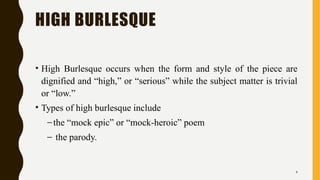 BURLESQUE- PowerPoint-Meaning, types and examples | PPTX