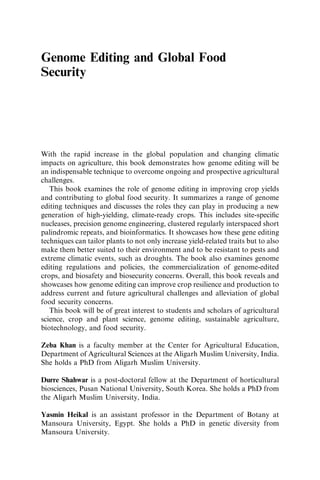 Genome Editing And Global Food Security Molecular Engineering ...