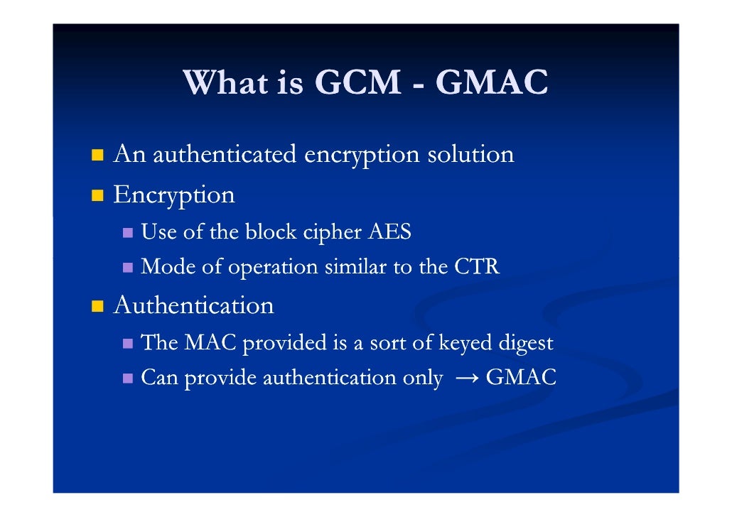 Authenticated Encryption Authenticated Encryption