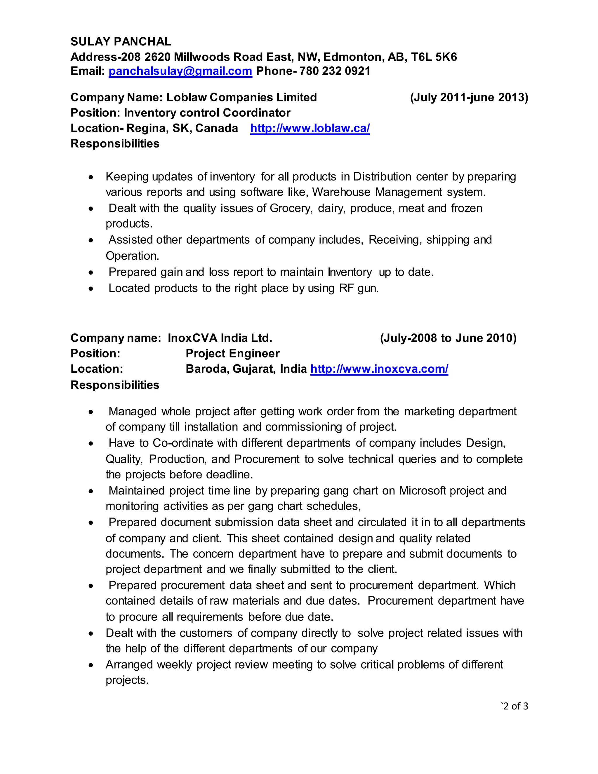 RESUME SP | DOCX | Logistics | Business