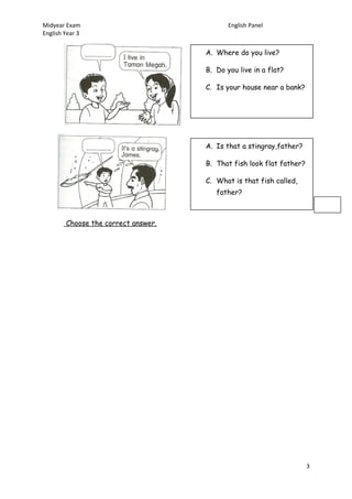 256433305 midyear-exam-english-year-3-2012 | DOC