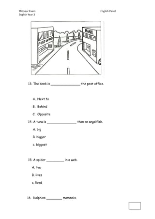 256433305 midyear-exam-english-year-3-2012 | DOC