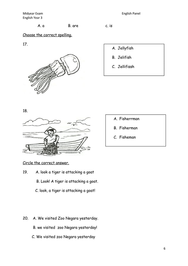 256433305 midyear-exam-english-year-3-2012 | DOC