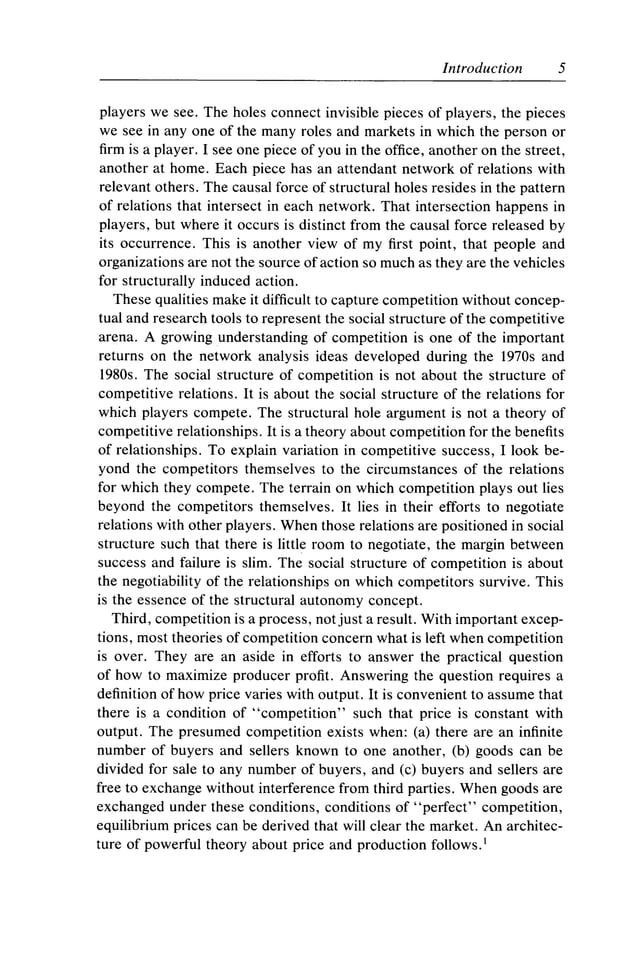 Structural Holes The Social Structure Of Competition Ronald S Burt | PDF