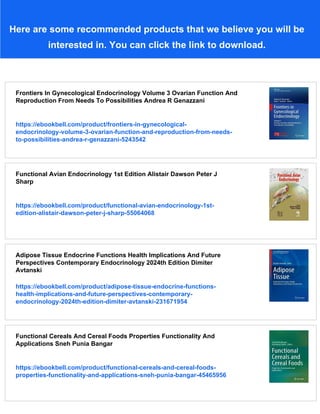 Functional Endocrinology From Birth Through Adolescence John D Crawford ...