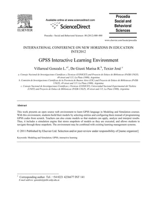 GPSS interactive learning environment | PDF