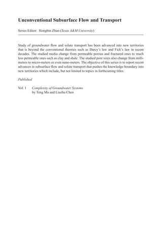 Complexity Of Groundwater Systems Teng Ma Liuzhu Chen | PDF