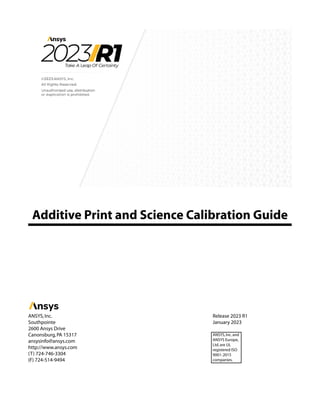 Additive Print And Science Calibration Guide Ansys Inc | PDF