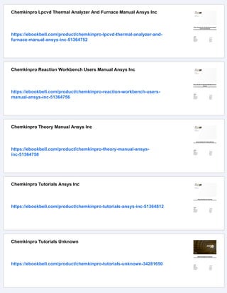 Chemkinpro Visualization Manual Ansys Inc | PDF