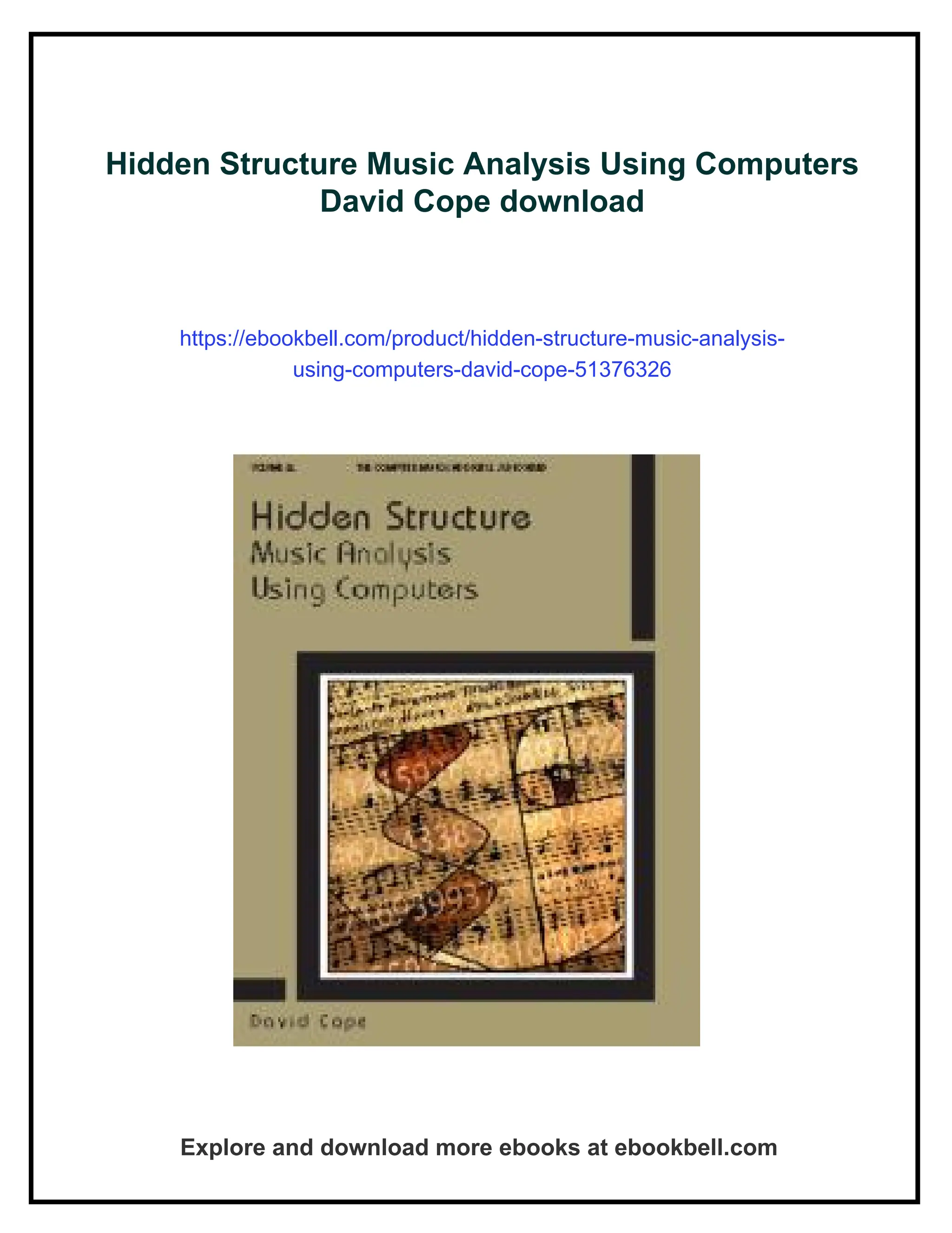 Hidden Structure Music Analysis Using Computers David Cope | PDF
