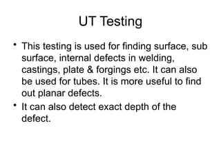 Comprehensive Ultrasonic Testing Techniques for Defect Detection and ...