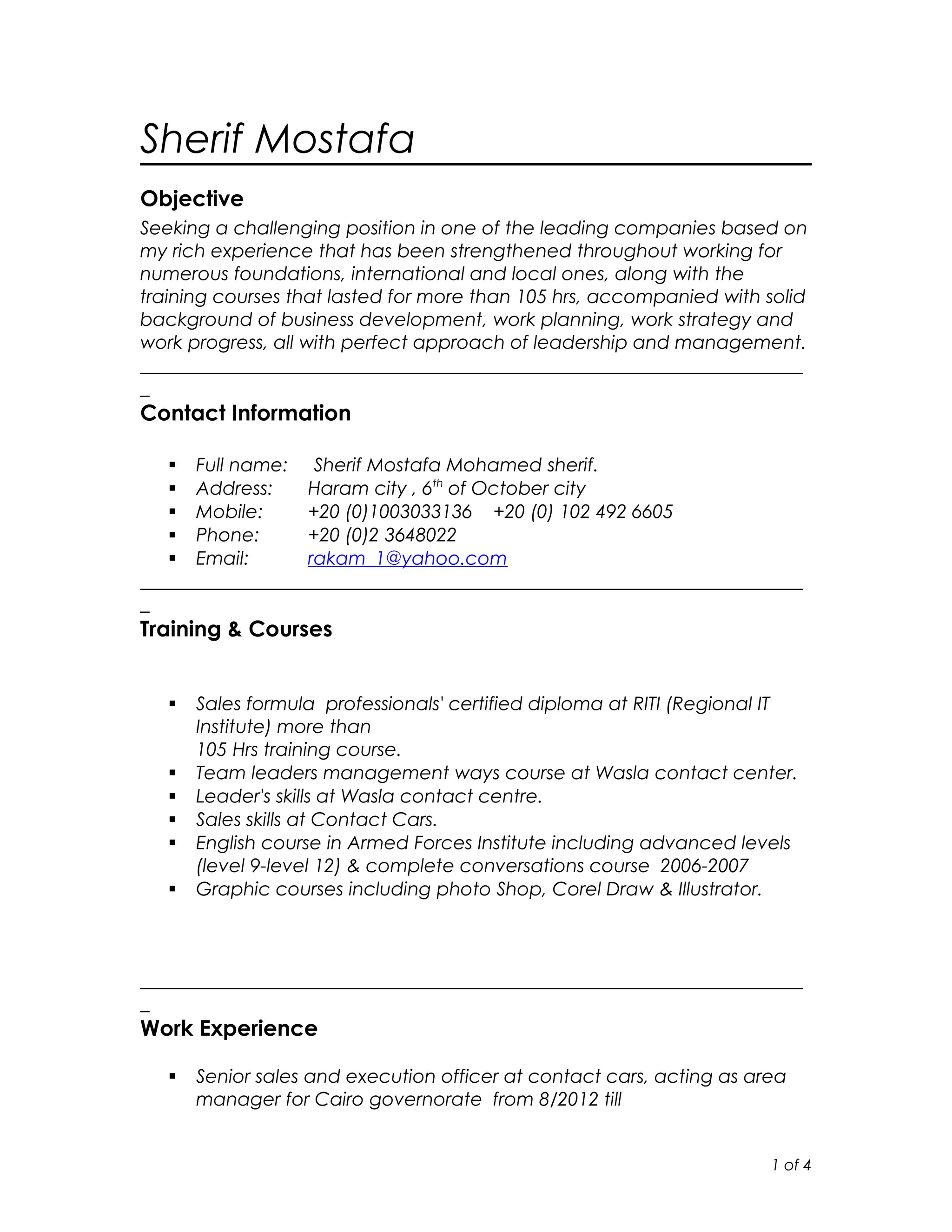 Sherif mostafa cv | PDF