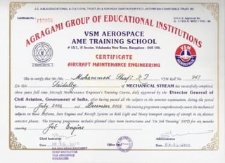 AIRCRAFT MAINTENANCE COURSE COMPLETION CIRTIFICATE | PDF
