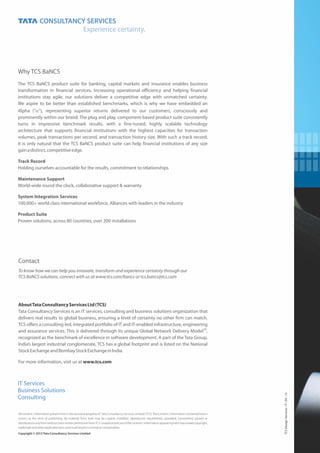TCS BaNCS Corporate Brochure 2015 | PDF