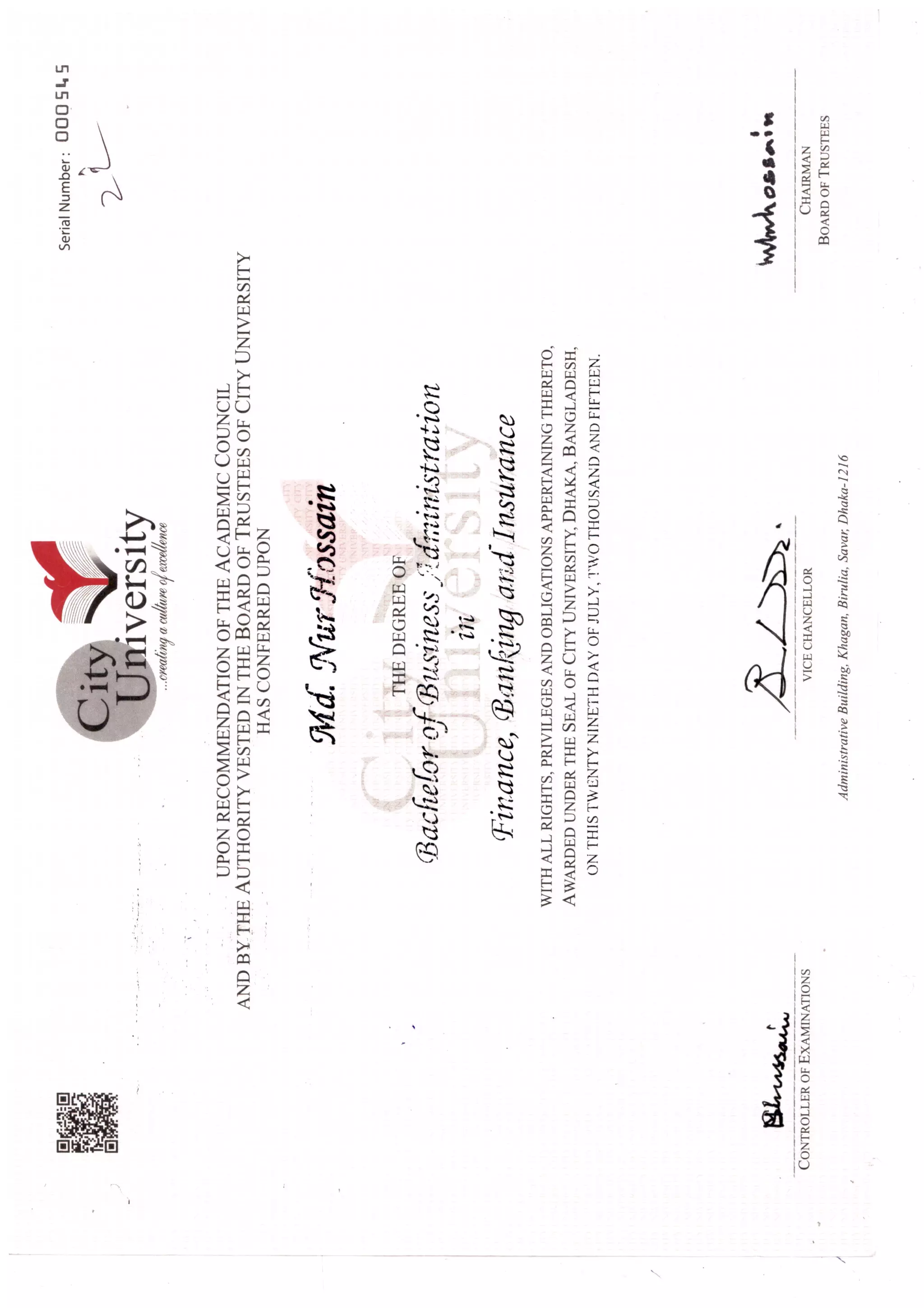 BBA Certificate & Transcripts | PDF