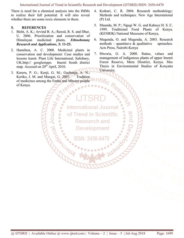 Impact of Environmental Conservation Status on Indigenous Medicinal ...