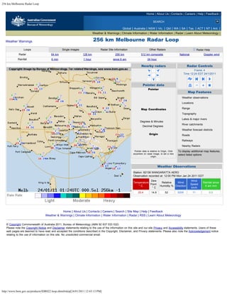 256 km melbourne radar loop showing radar lines has rain band. 24.1.11pdf | PDF