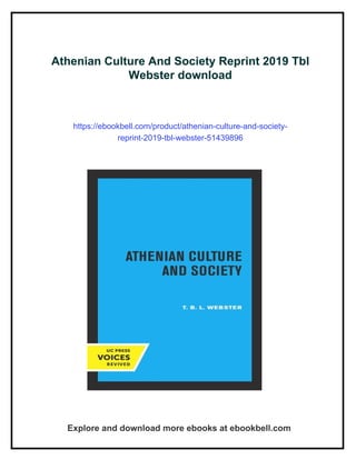 Athenian Culture And Society Reprint 2019 Tbl Webster | PDF