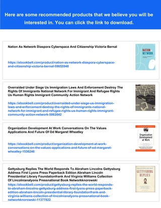 Nation As Network Diaspora Cyberspace And Citizenship Victoria Bernal | PDF