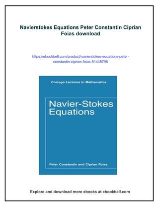 Navierstokes Equations Peter Constantin Ciprian Foias | PDF