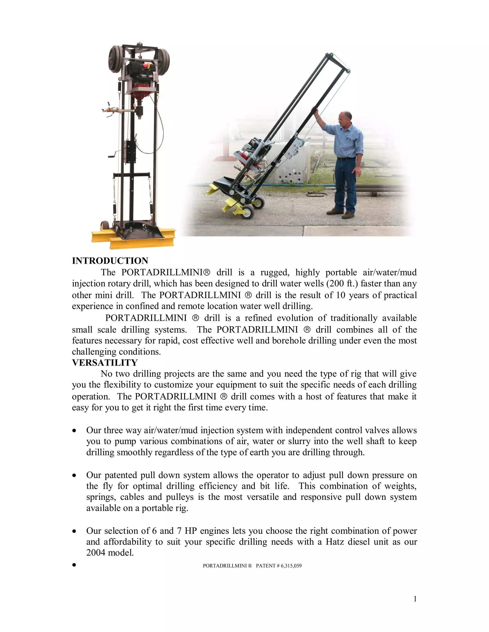 PORTADRILLMINI DRILL UNIT INTRODUCTION | PDF