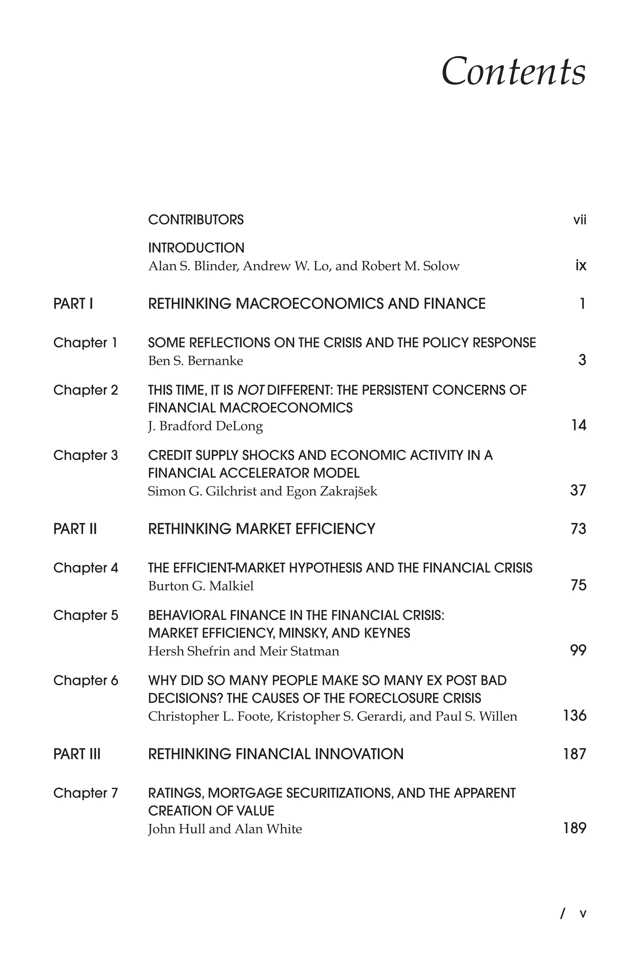 Rethinking The Financial Crisis Alan S Blinder Andrew W Loh Robert M ...