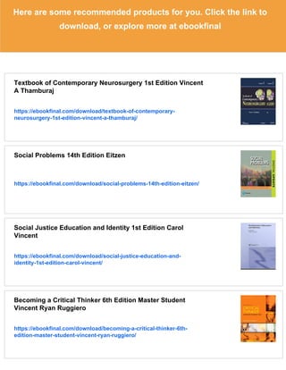 Contemporary Social Problems 6th Edition Edition Vincent N. Parrillo | PDF