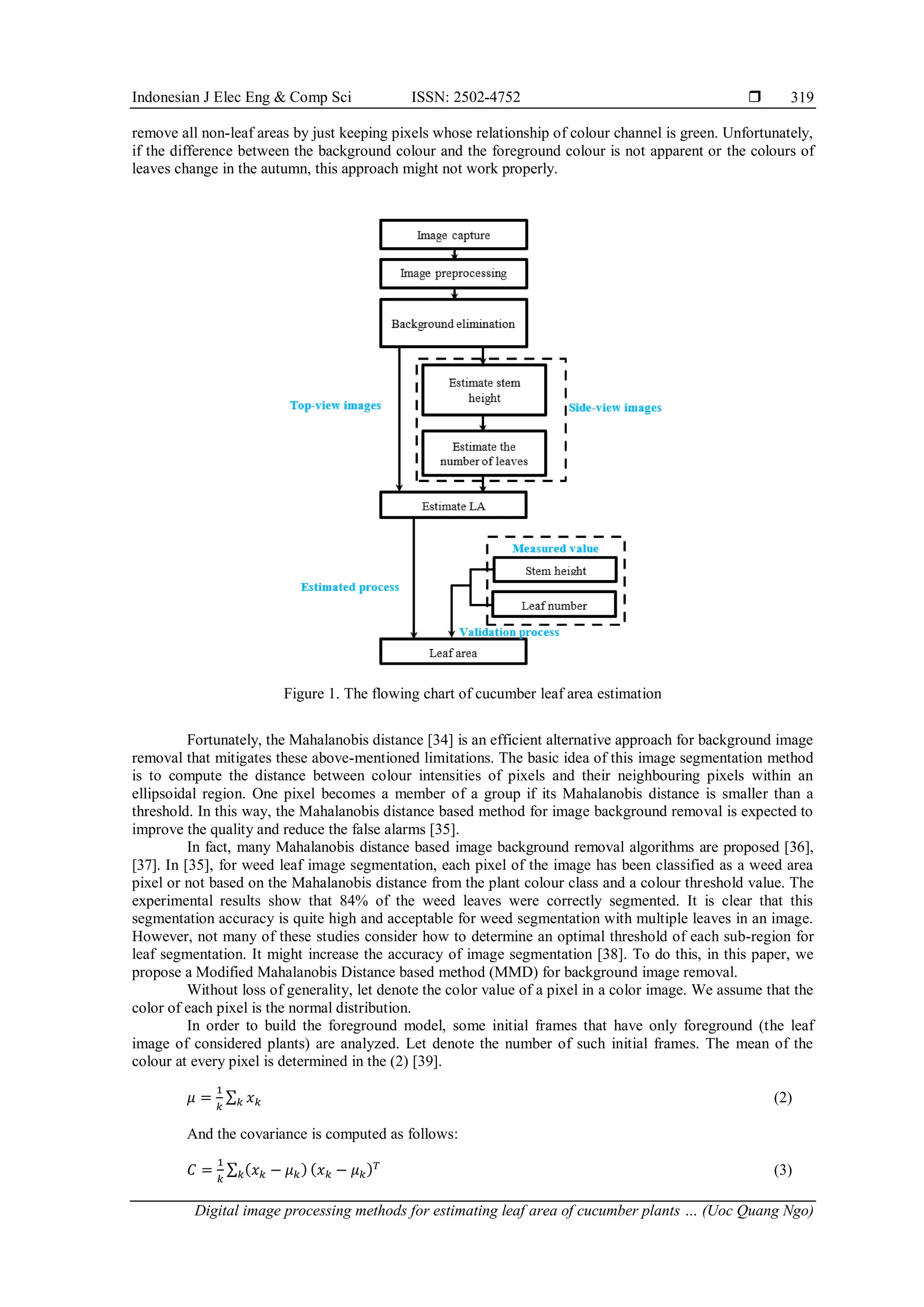 Digital image processing methods for estimating leaf area of cucumber plants | PDF