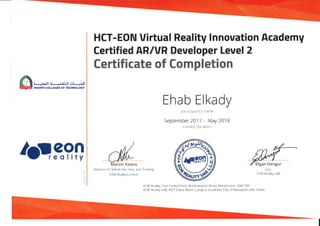 EON Academy- Certified AR/VR Developer | PPT