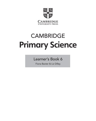 Cambridge Primary Science Learners Book 6 2021th Edition Fiona Baxter ...