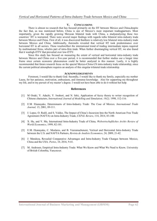 Vertical and Horizontal Patterns of Intra-Industry Trade between Mexico ...