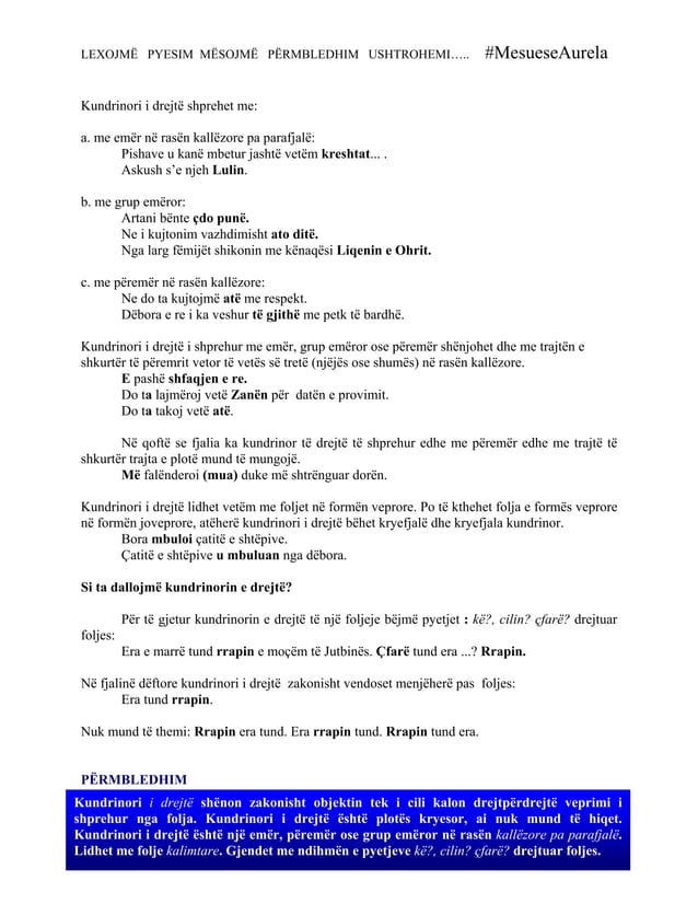 Gramatike-Lexojme-Pyesim-mesojme-Permbledhim-Ushtrohemi | PDF