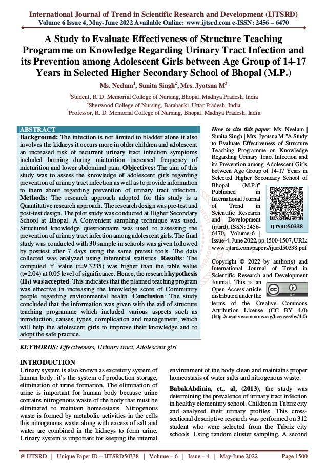 A Study to Evaluate Effectiveness of Structure Teaching Programme on ...