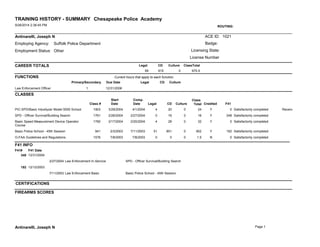 Chesapeake Police Acdemy 2003 TRANSCRIPT -- Antinarelli, Joseph N.PDF