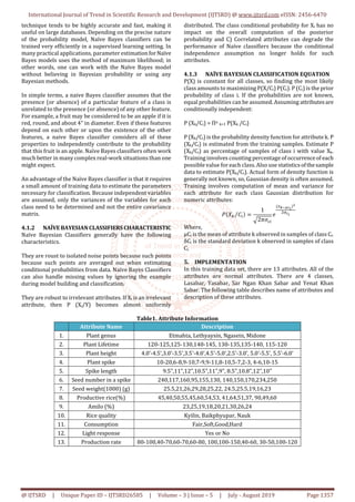 Classification of Paddy Types using Naïve Bayesian Classifiers | PDF